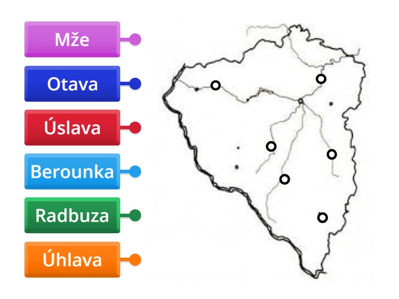 Řeky Ústeckého kraje - Labelled diagram