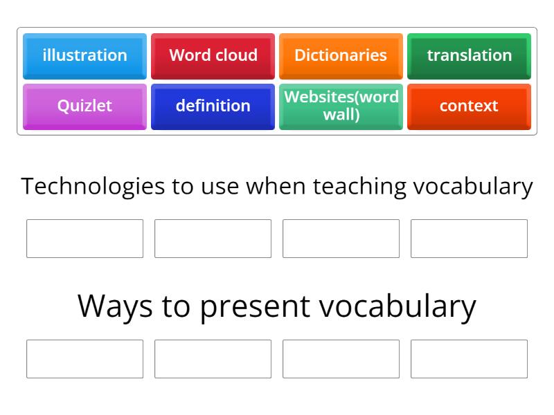 Teaching vocabulary - Group sort