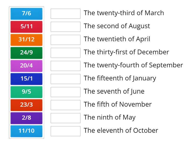 Dates - Match up