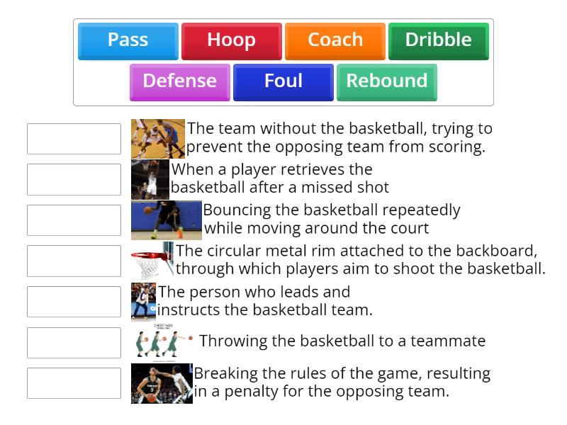 Basketball vocabulary - Match up