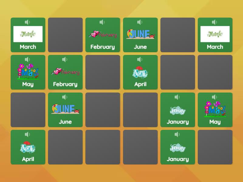 Months - Matching pairs