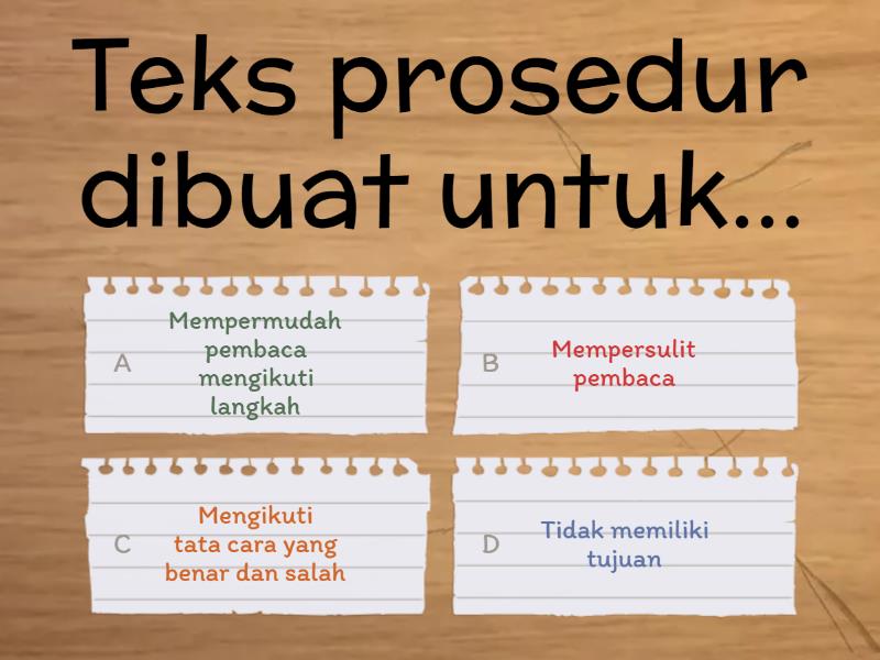 Kuis Teks Prosedur - Quiz