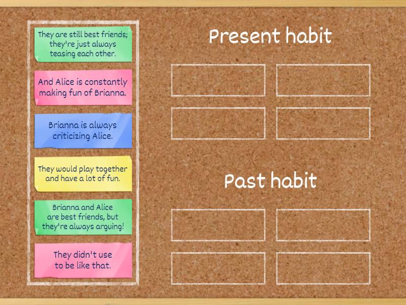 T1 Present and past habits 6° - Group sort