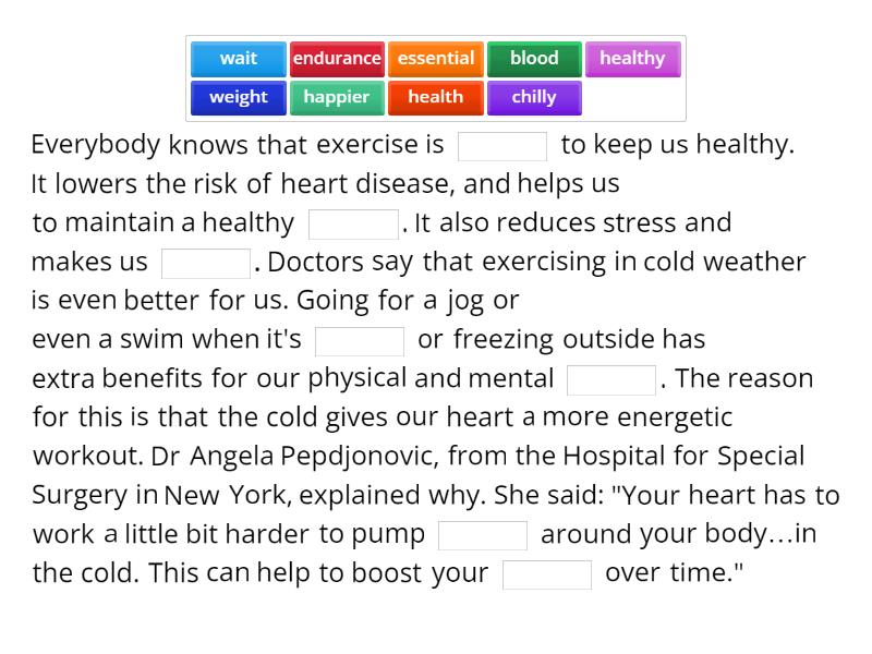 Cold weather exercise - Missing word