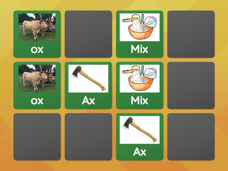 memory game letter X - Matching pairs