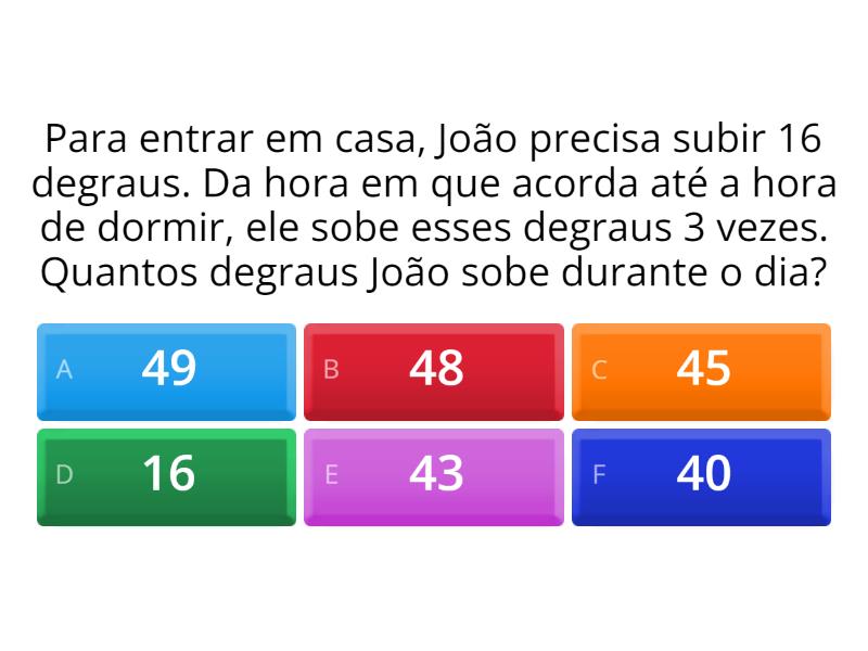 Problemas Matemáticos 4° ano - Quiz