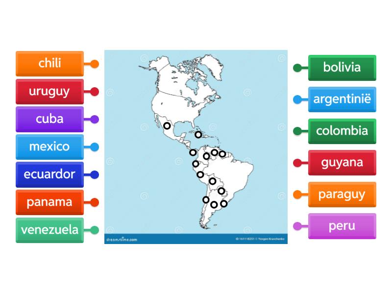 spaanstalige landen - Labelled diagram