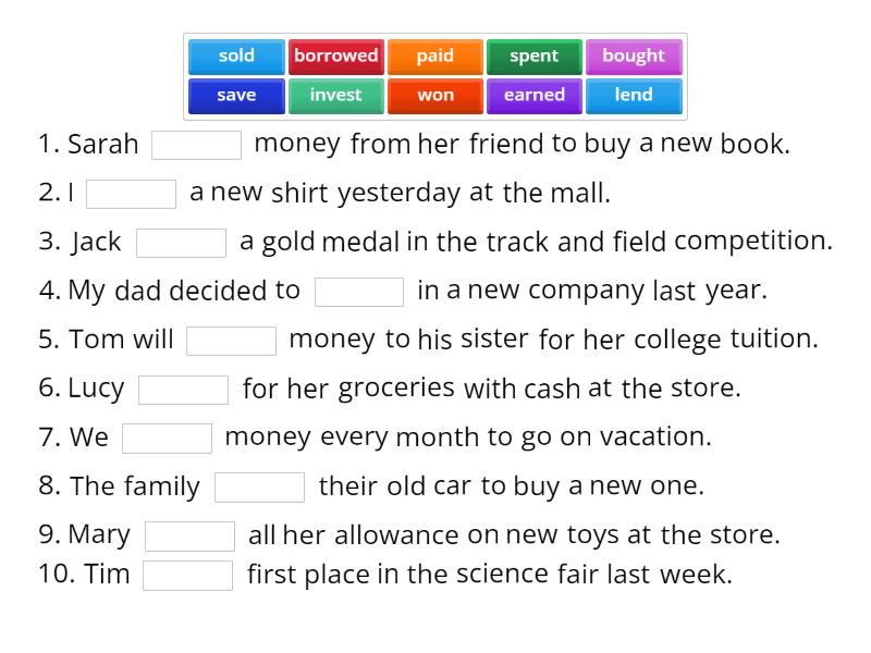 Money - Complete the sentence