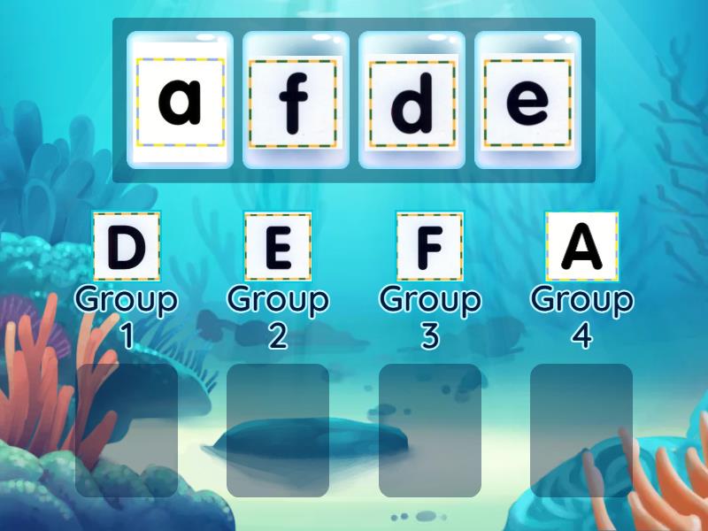 FH1. My alphabet (d-e-f). Match big and small letters - Group sort