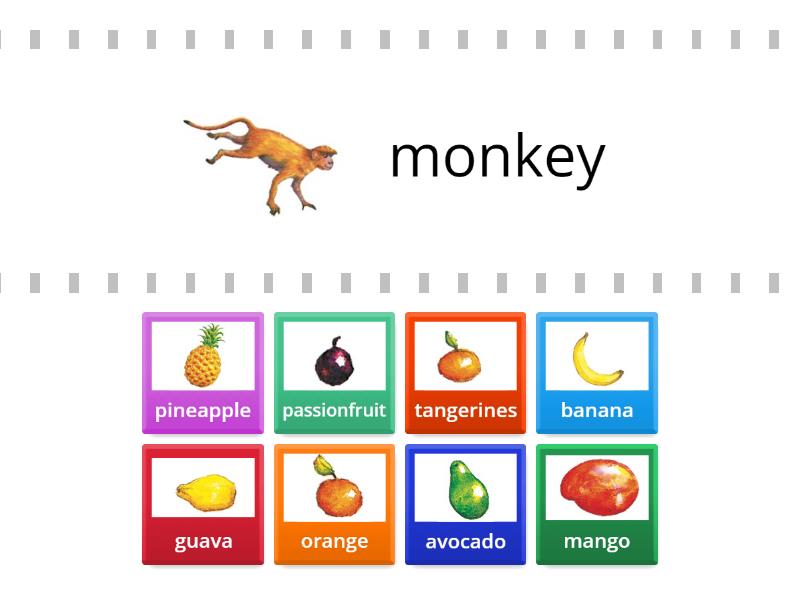 Fruit and animal matching - Handa's Surprise (2) - Find the match