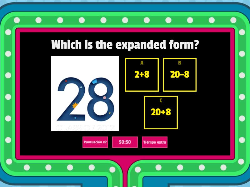 Numbers to 99 (tens and ones) - Gameshow quiz
