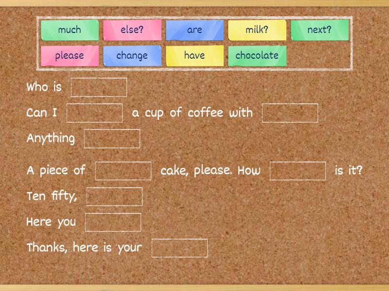 Cafe_beginner - Complete the sentence