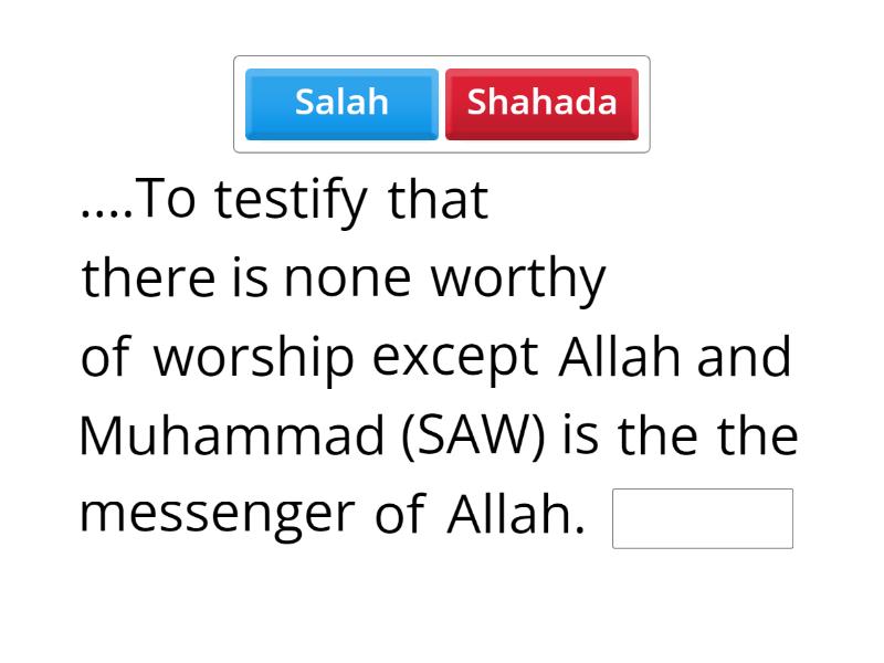 Pillars of Islam - Complete the sentence