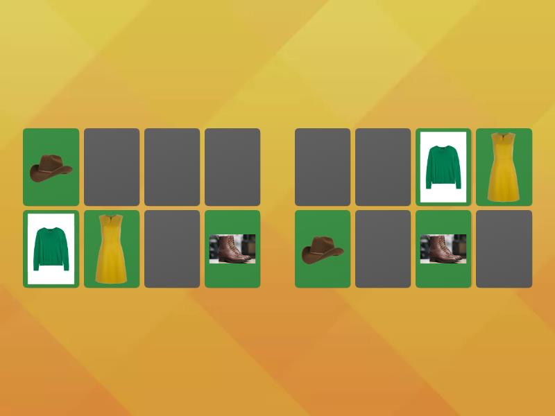 clothes memory game - Matching pairs