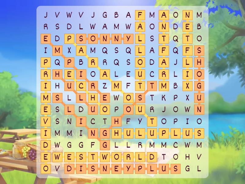 TV SHOWS AND STREAMING SERVICES - Wordsearch