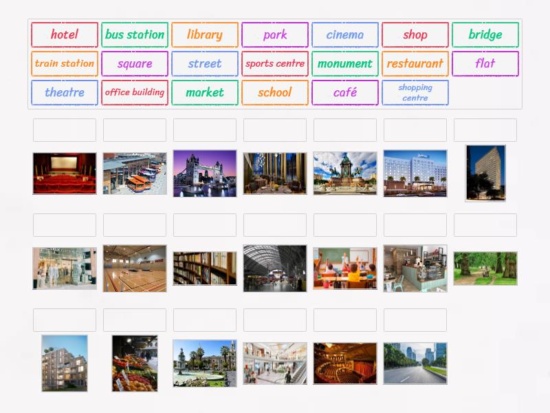 towns and cities vocabulary - Match up