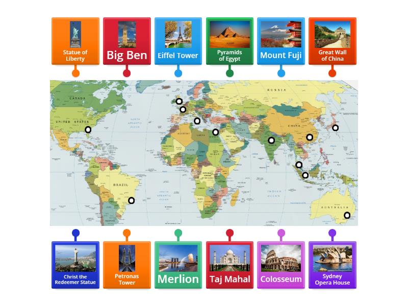12 Landmarks - Labelled diagram