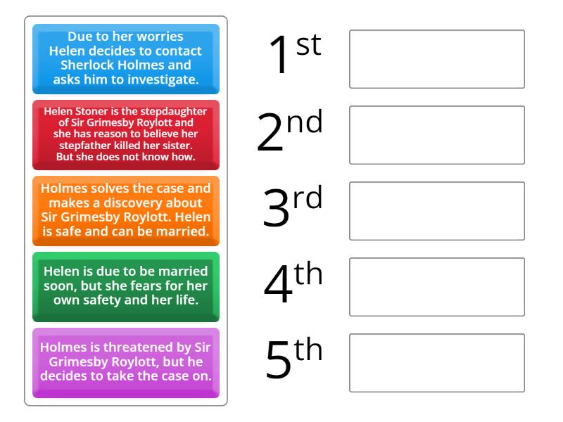 104 Sequence: Put these events into the correct order. - Rank order