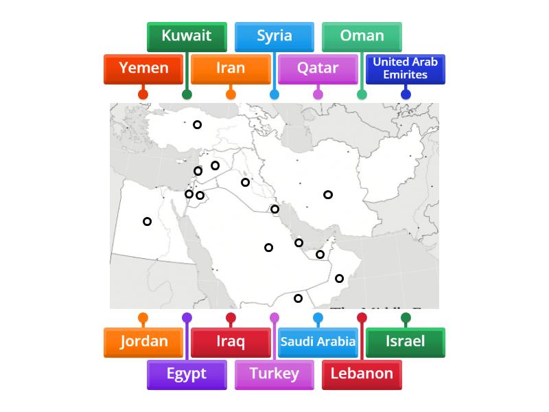 Middle East Nations - Labelled diagram