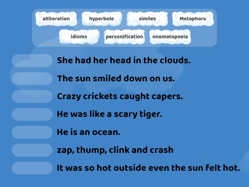 Examples of figurative Language - Match up
