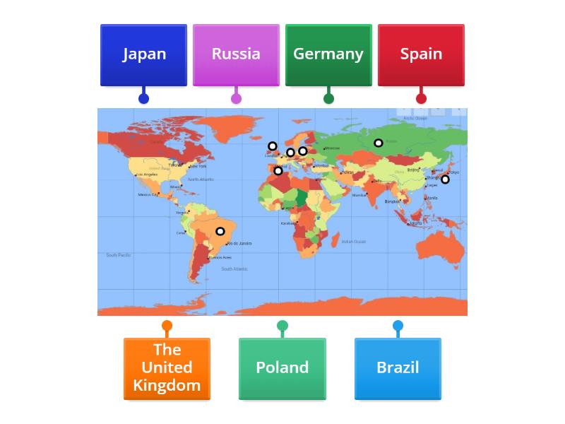 Spotlight 6 - 1c Countries on the map - Labelled diagram