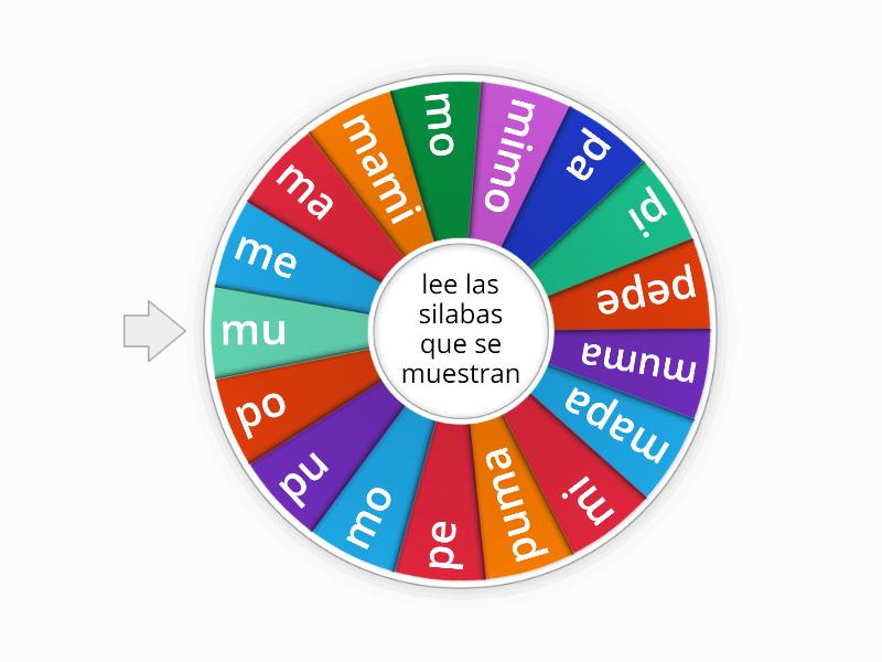 lee silabas con M y P : Miss Gloria - Spin the wheel