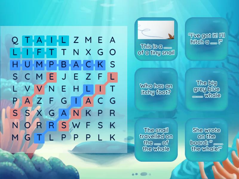 The snail and the whale - Wordsearch