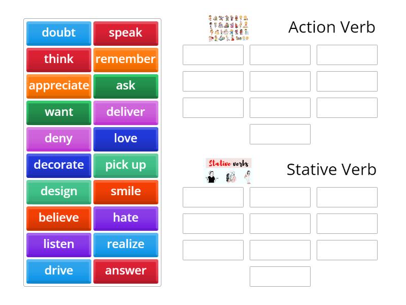 Action Verb & Stative Verb - Group sort