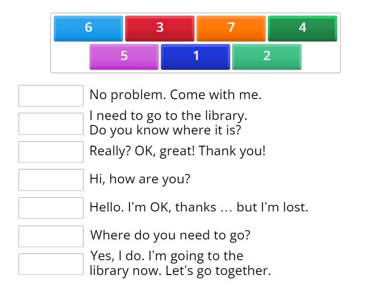 Check your understanding: ordering - Match up