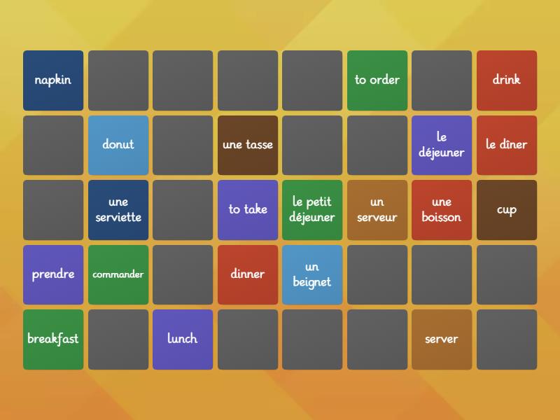 Restaurant - Matching pairs