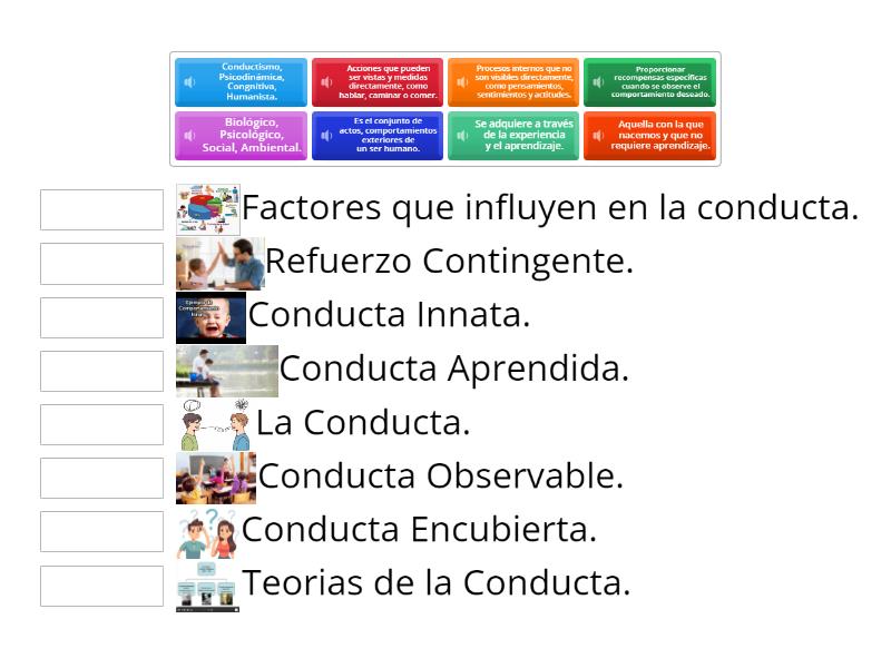 Conceptos erróneos comunes sobre la modificación de conducta. - Une las ...