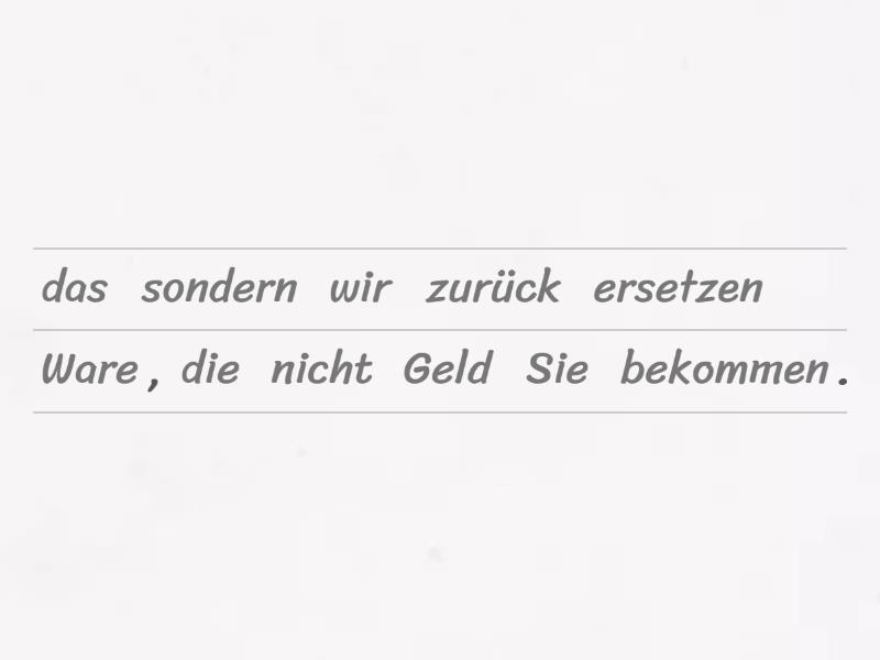 Linie 1 B1: nicht/kein... sondern - Die richtige Reihenfolge