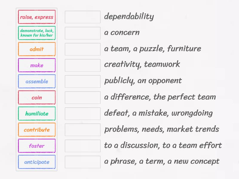 Collocations - Match up