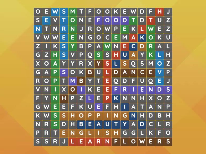 Warm-up - Wordsearch