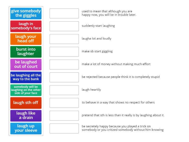 Smile - idioms - Match up