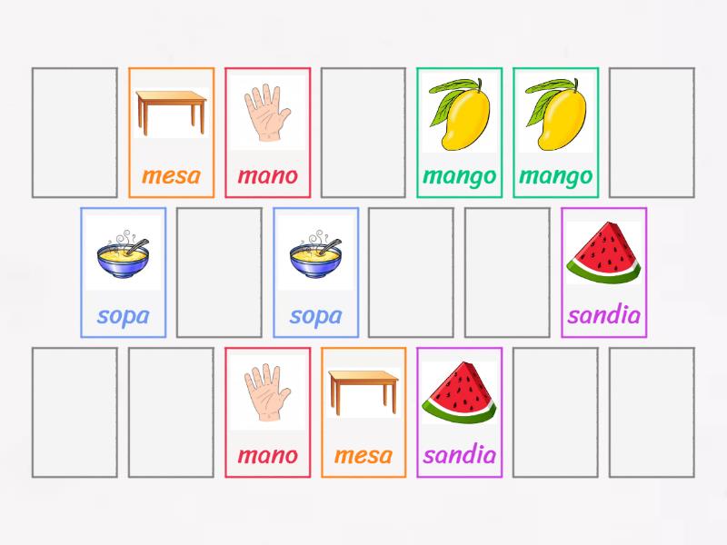 Memorama letra m,s,r - Matching pairs