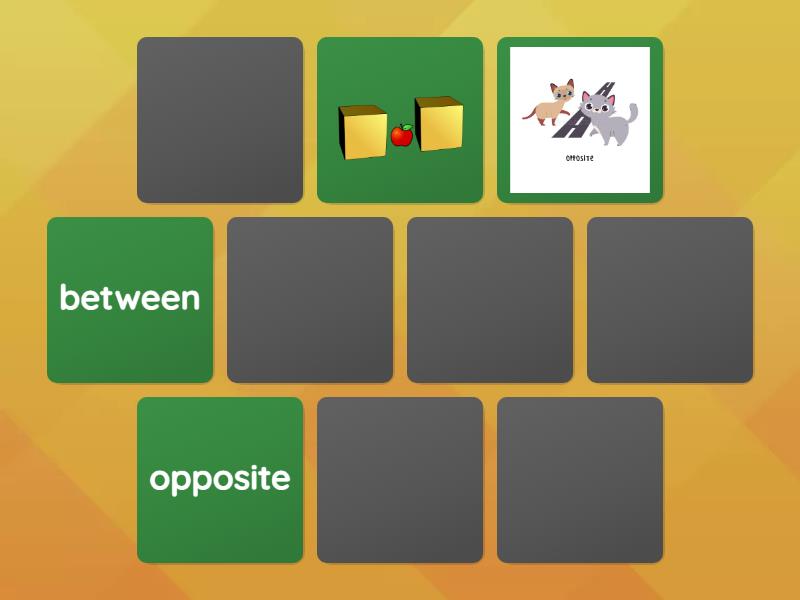 preposition of place - Matching pairs