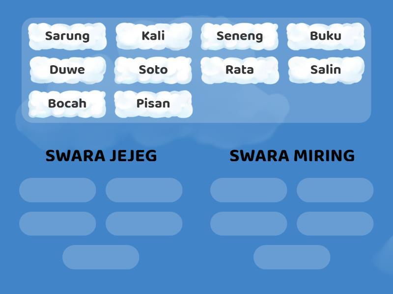 NGLOMPOKAKE SWARA JEJEG & SWARA MIRING - Group sort