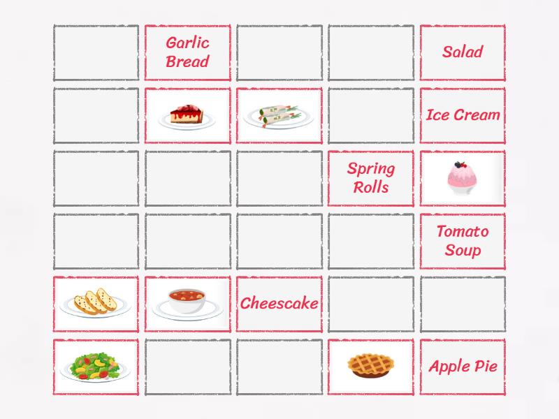 At a Restaurant - Matching pairs