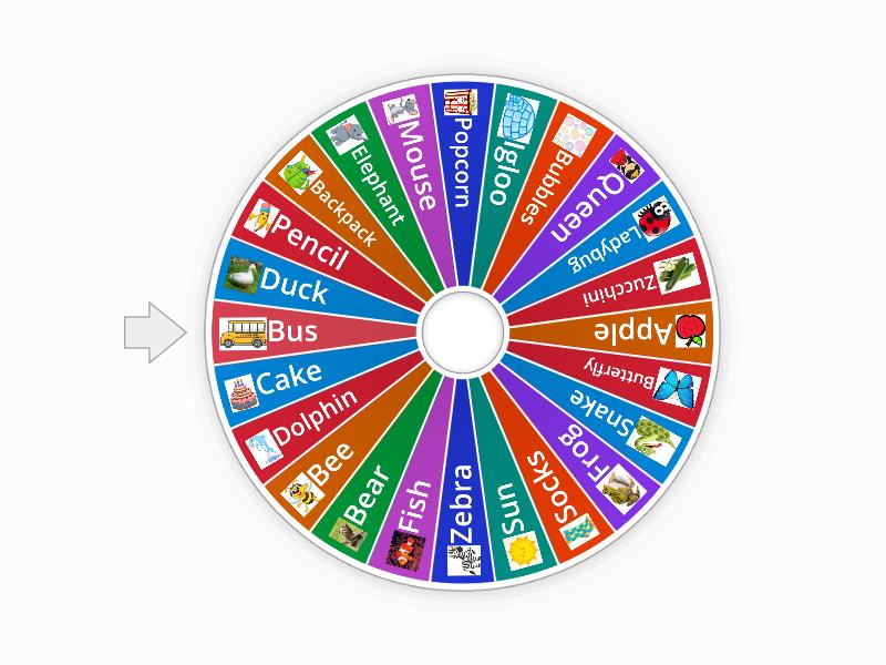 Spelling Bee 20 words - Spin the wheel