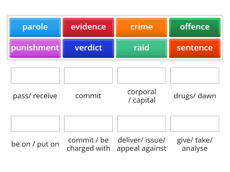 Crime collocations matching - Match up