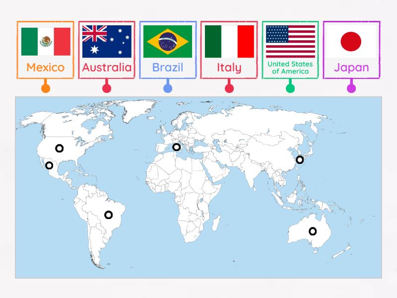 Countries and Locations - Labelled diagram