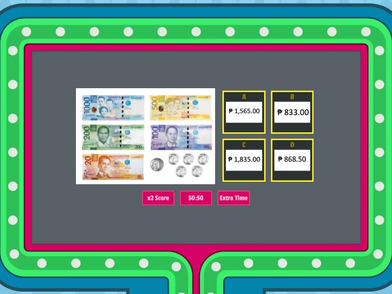 Math 3: Counting Philippine Money - Concurso de preguntas
