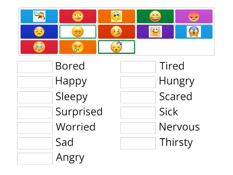 Feelings and emotions - Match up
