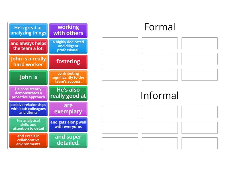 Formal vs informal description - Group sort