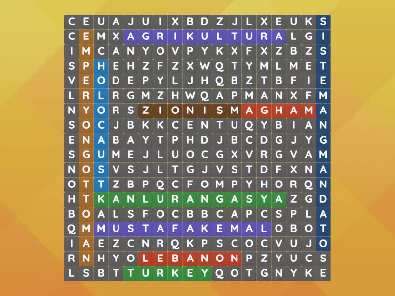 KANLURANG ASYA - Wordsearch