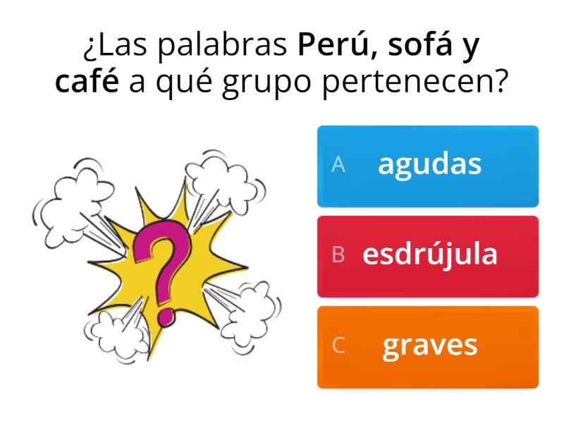 Reglas de Acentuación palabras agudas, graves y esdrújulas. - Cuestionario