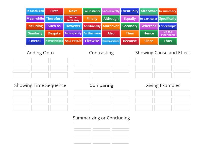Transition Words - Group sort