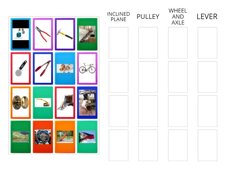 Classifying Simple Machines - Grade 1 - Group sort