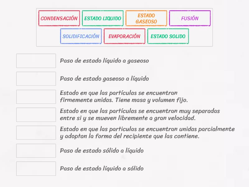 Cambios de estado 1° MatBi (IaGer) - Une las parejas